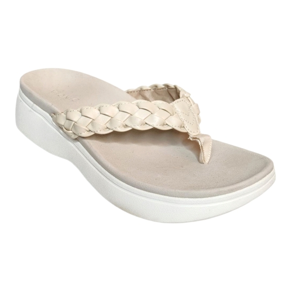 Vionic | Shoes | Vionic Kenji Cream Braided Thong Platform Sandals Size ...